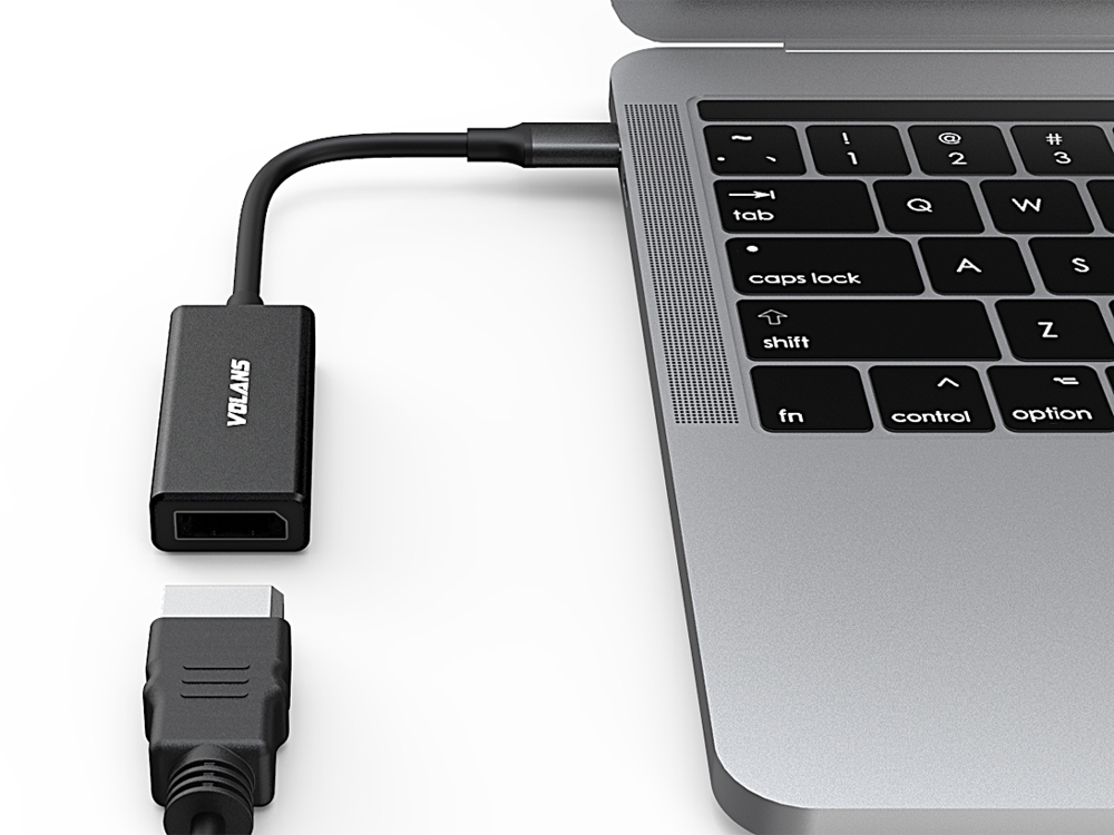 Volans Aluminium USB-C to DisplayPort Adapter 4K 60Hz - Monitor Cables ...