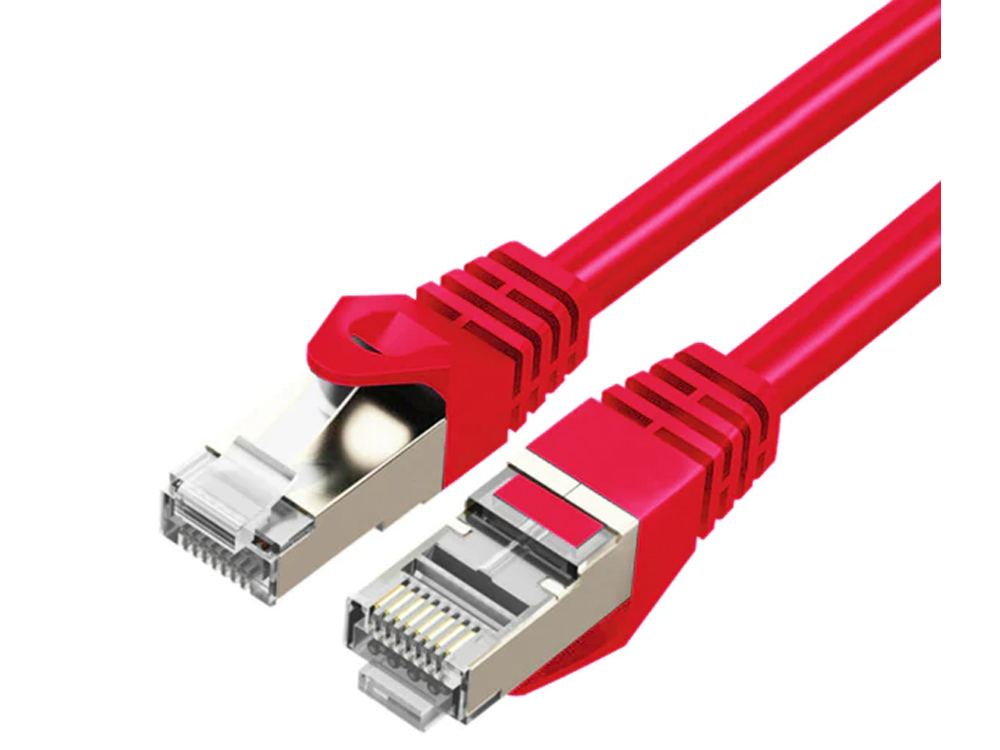 Cruxtec 50m CAT7 10GbE SF/FTP Triple Shielding Ethernet Cable - Red ...