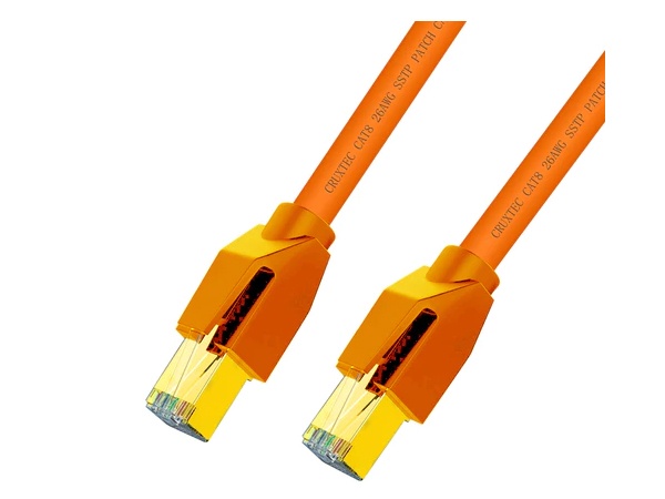 Cruxtec 30cm CAT8 40GbE SF/FTP Triple Shielding Ethernet Cable - Orange ...