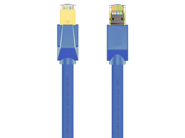 Cruxtec 30cm CAT8 40GbE SF/FTP Triple Shielding Ethernet Cable - Blue ...