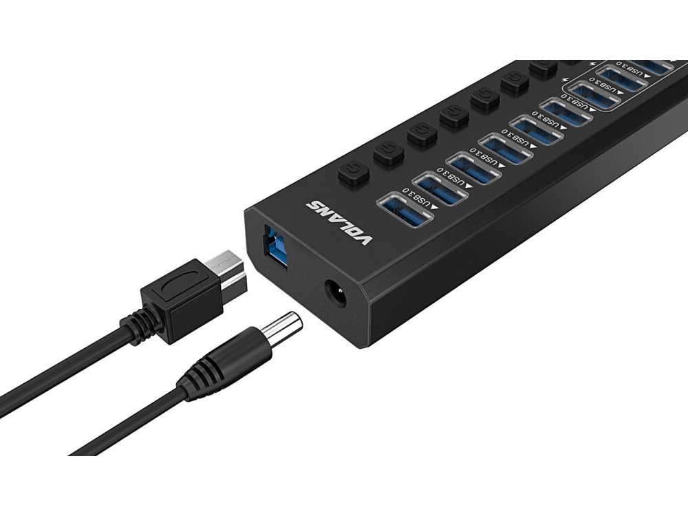 Volans VL-HB10S Aluminum 10 Ports USB3.0 HUB with Fast Charging Ports ...