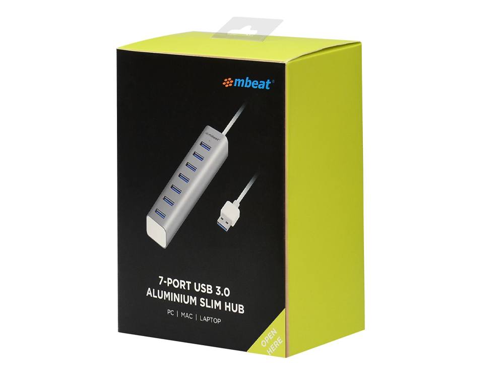 MBeat 7-Port USB 3.0 Aluminium Hub with Power - HDD Docking Bays & USB Hubs