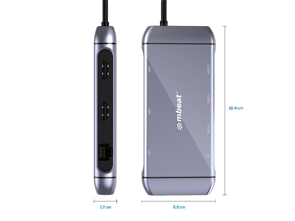 MBeat Elite X11 Dual HDMI 9-in-1 USB-C Docking Station - MB-UCD-X11 ...