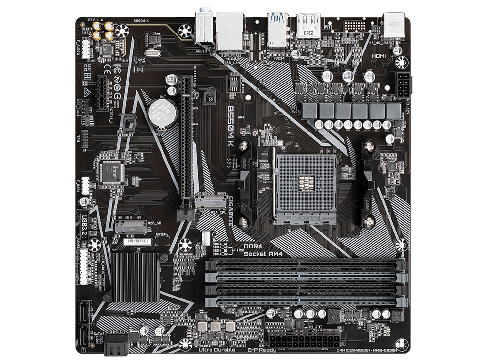 Gigabyte B550M K AM4 mATX Motherboard - Gigabyte AMD Motherboard | GA ...