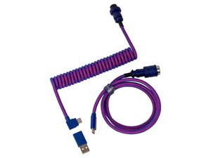Keychron Premium Coiled Aviator USB Cable - Purple (Angled Connector ...