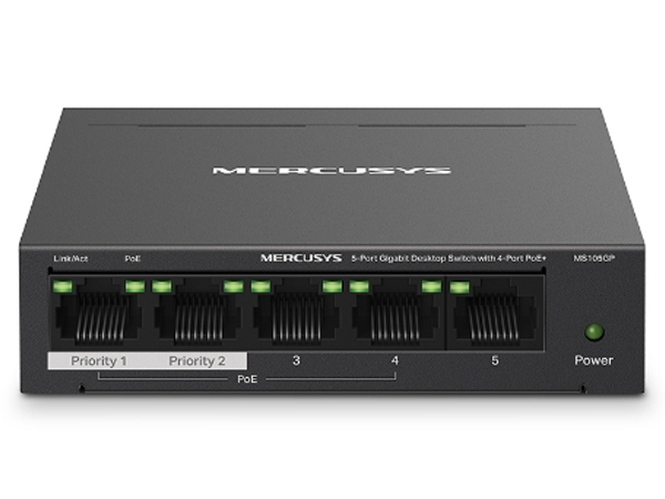 Mercusys MS105GP 5-Port Gigabit Desktop Switch with 4-Port PoE+ | Hubs ...