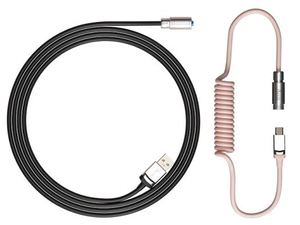 Akko Coiled Aviator Cable V2 Black & Pink | Keyboard Accessories ...