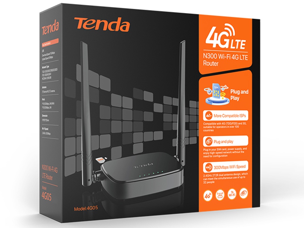 Tenda 4G05 N300 Wi-Fi 4G LTE Router | Routers & Modems | Tenda