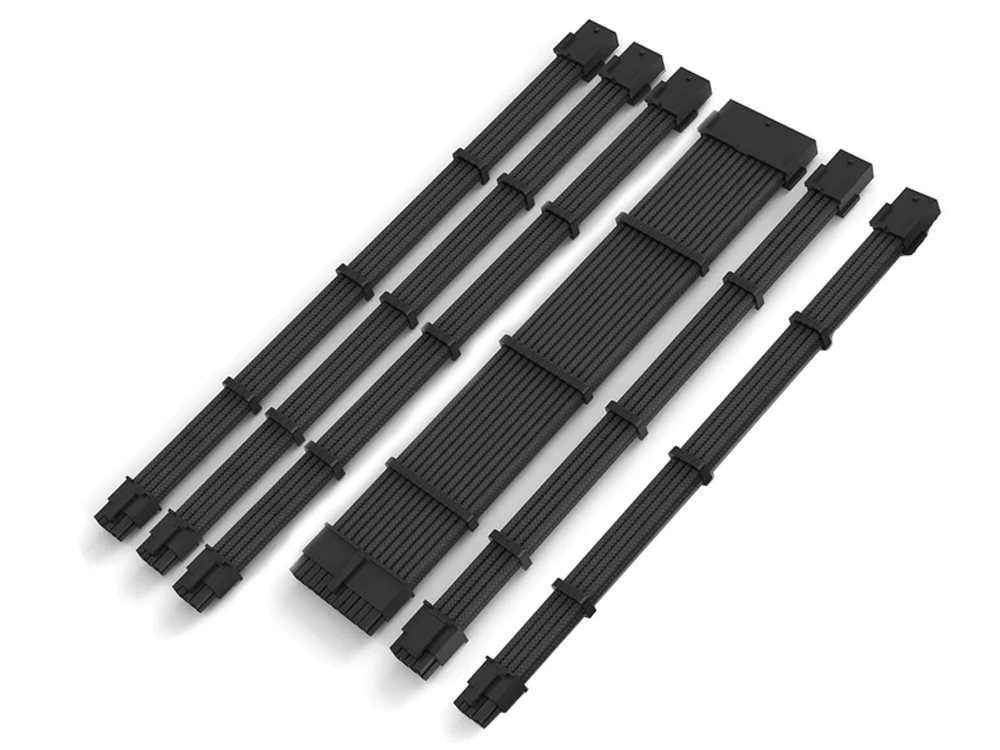 Cruxtec Sleeved Extension Cable Kit (PPS6-BK) - Power Supply Accessories