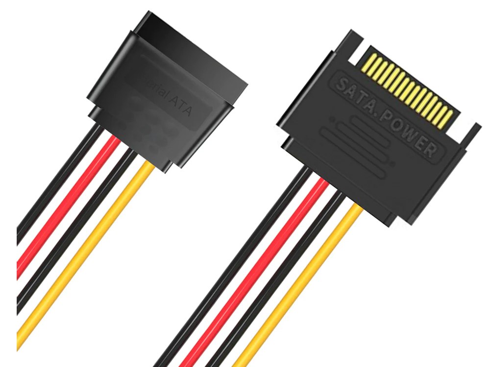 Cruxtec 20cm SATA Power Extender Cable 15pin Male to Female | SATA Cables