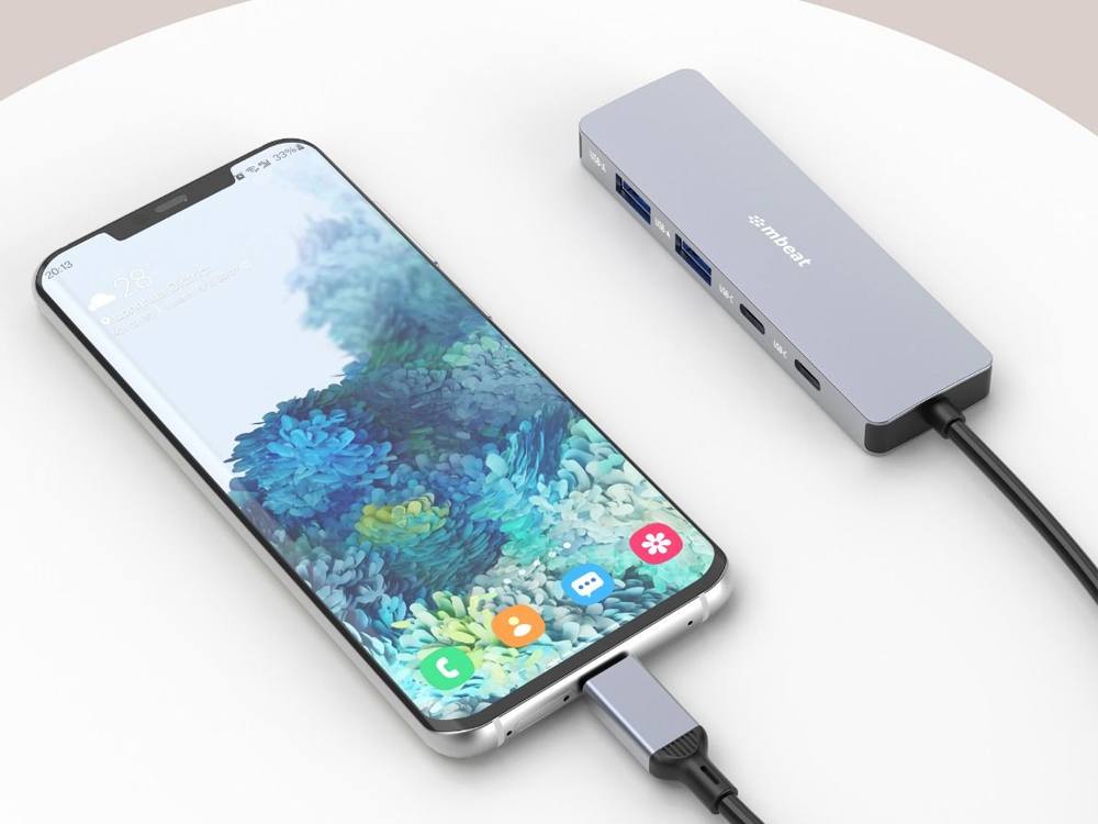 Mbeat Elite 4-Port 10Gbps USB-C Gen 2 Hub | USB Travel Hub | MBeat