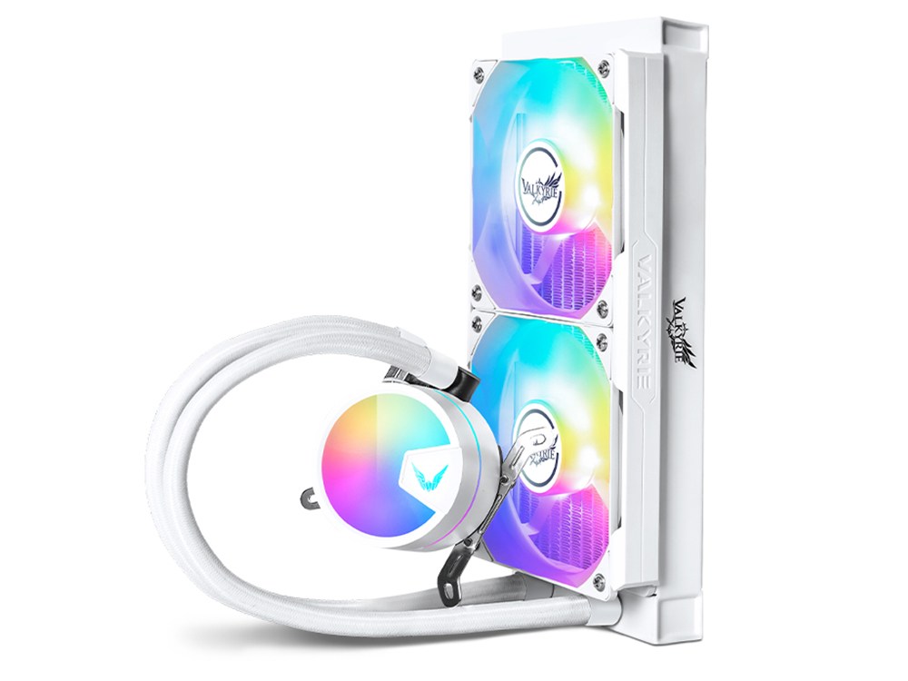 Valkyrie A240 240mm AIO Liquid Cooling with 2x 120mm A-RGB Fans - White ...