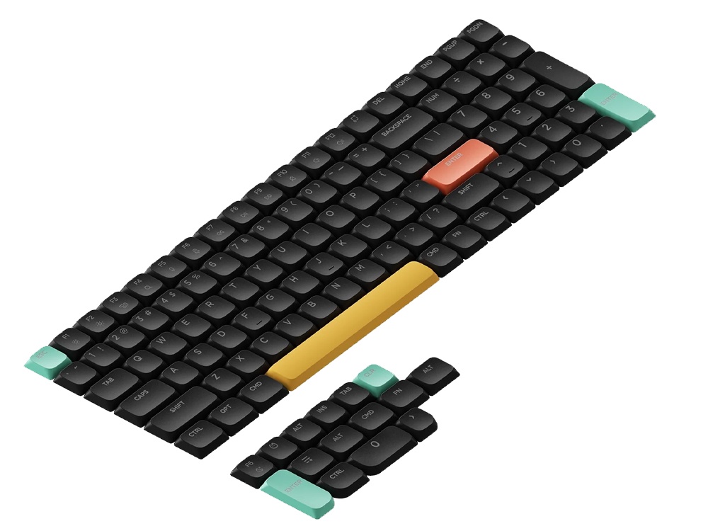 Nuphy nSA Shine-through Low-Profile PC Keycaps for Air 75/96 V2 - Black ...