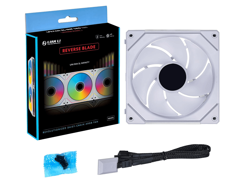 Lian Li UNI SL-INF 140 ARGB Reverse Blade 140mm Fan - White | Case Fans ...