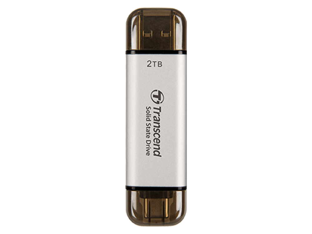 Transcend ESD310 2TB USB-C/USB-A Portable SSD - Silver | External ...