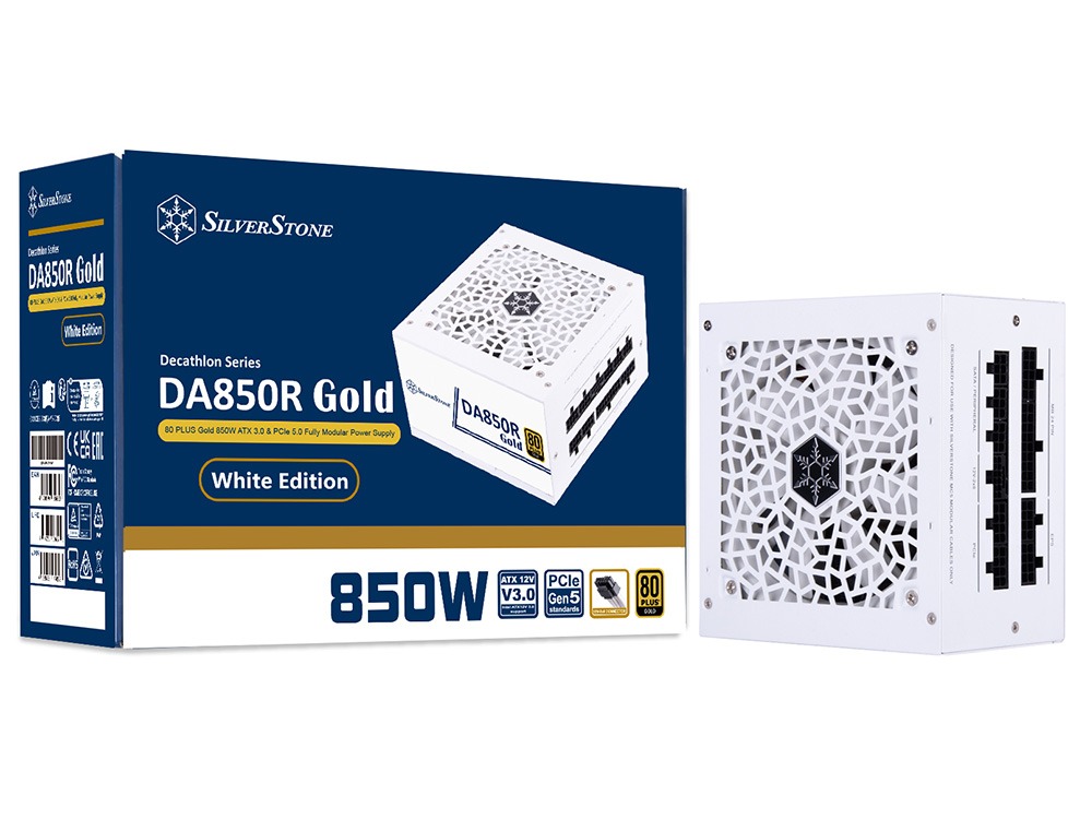 SilverStone DA850R Gold 850W 80+ Gold ATX 3.0 PCIe 5.0 Fully Modular ...