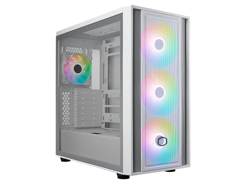 Cooler Master MasterBox 600 Tempered Glass Mid-Tower Case - White ...