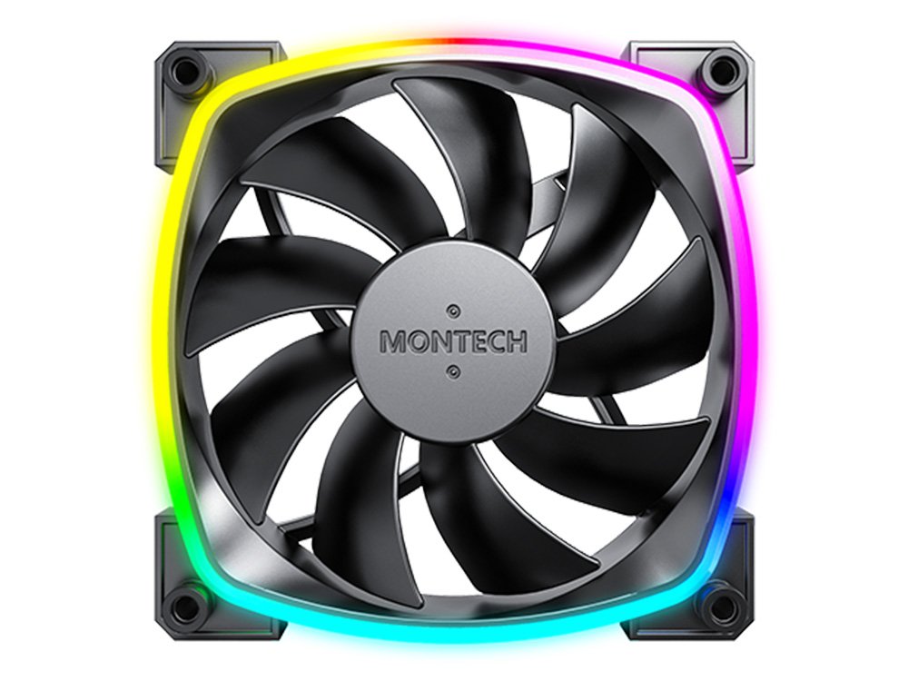 Montech AX120 PWM ARGB 120mm Fan - Black (3-Pack) [AX120 PWM Black 3 in 1]
