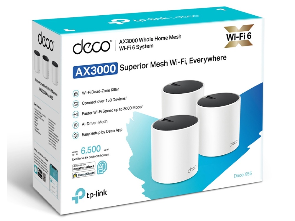 TP-Link Deco X55 AX3000 Whole Home Mesh Wi-Fi 6 System (3-Pack) [Deco ...