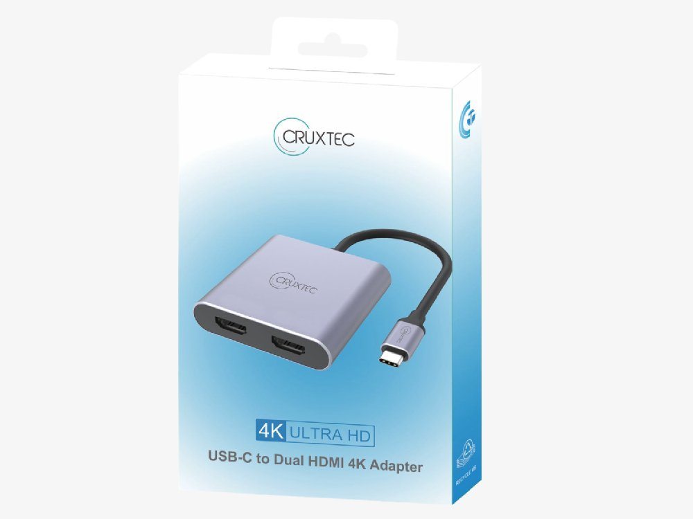 Cruxtec USB-C to Dual HDMI 4K Adapter [CT2H-4K-SG]