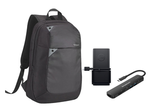Targus 15.6" Laptop Backpack + Multiport Hub + USB-C Adapter Bundle ...