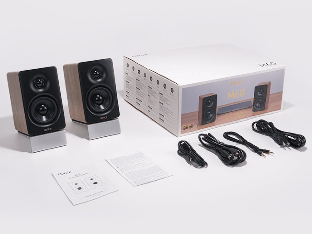 Edifier M60 Bluetooth Compact Desktop 2.0 Speakers - Classic Oak [M60 ...