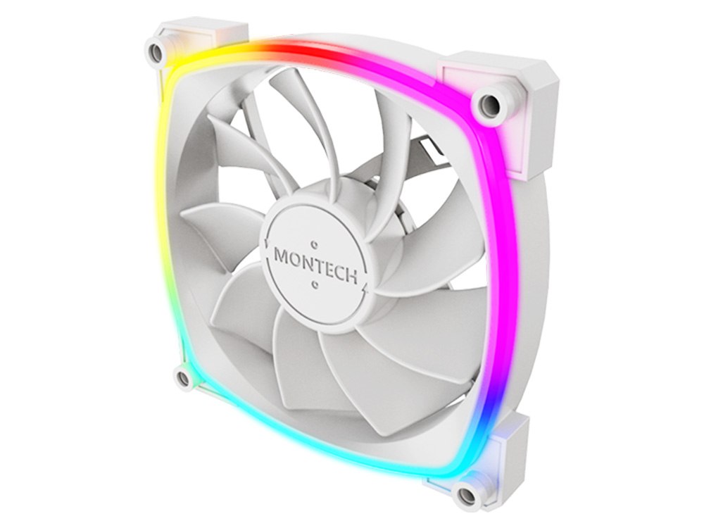 Montech RX120 PWM 120mm ARGB Reverse Fan - White (3-Pack) [RX120 3 in 1 W]