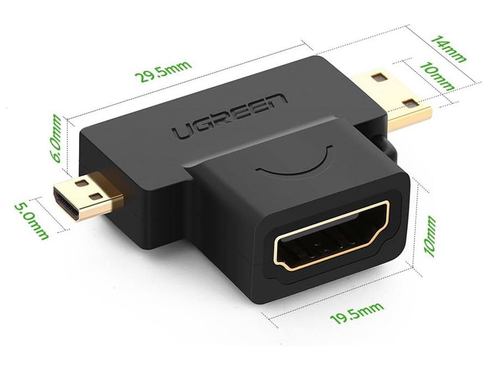 Ugreen 20144 Micro + Mini HDMI Male To HDMI Female Adapter [20144]