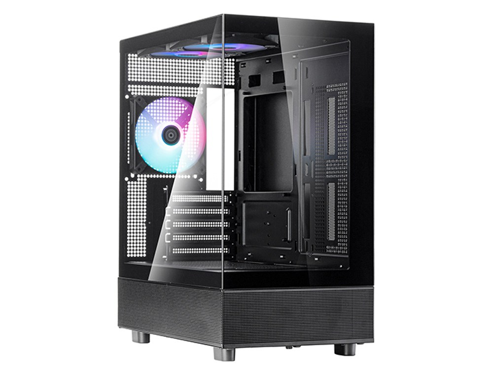 SilverStone LD04 Tempered Glass ARGB Micro-ATX Tower - Black [SST-LD04-B-ARGB]