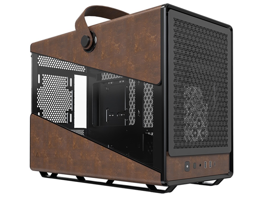 Montech Heritage Leather & Metal Micro-ATX Case - Black [Heritage (B)]
