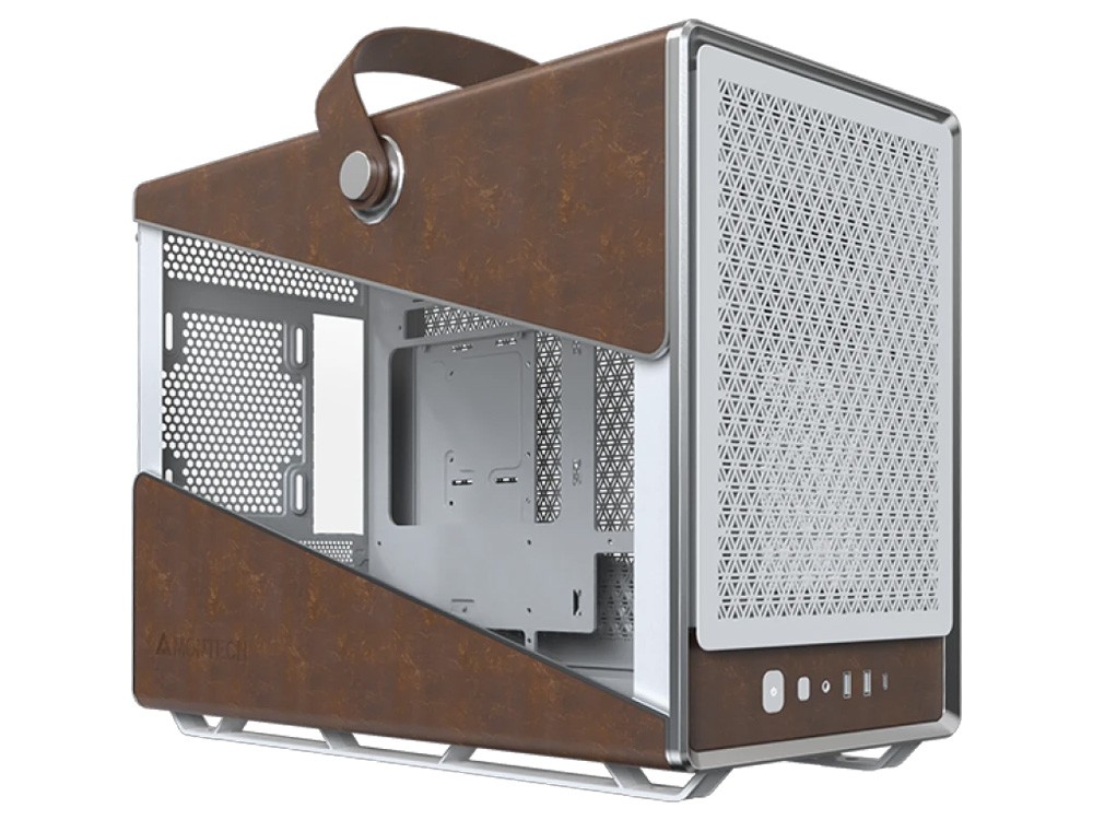 Montech Heritage Leather & Metal Micro-ATX Case - White [Heritage (W)]
