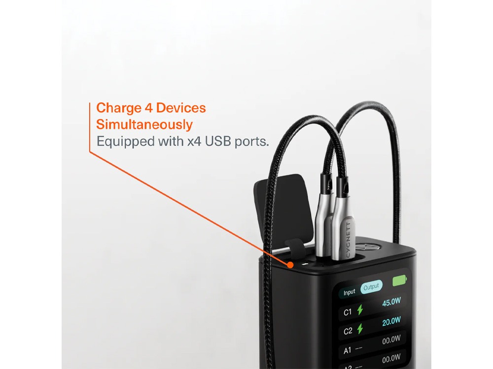 Cygnett Titan 30K mAh / 65W USB-C LCD Display Power Bank - Black ...