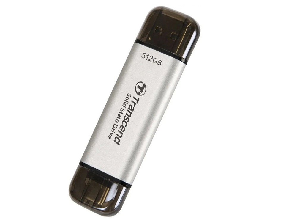 Transcend ESD310 512GB USB-C/USB-A 2-in-1 Portable SSD - Silver ...