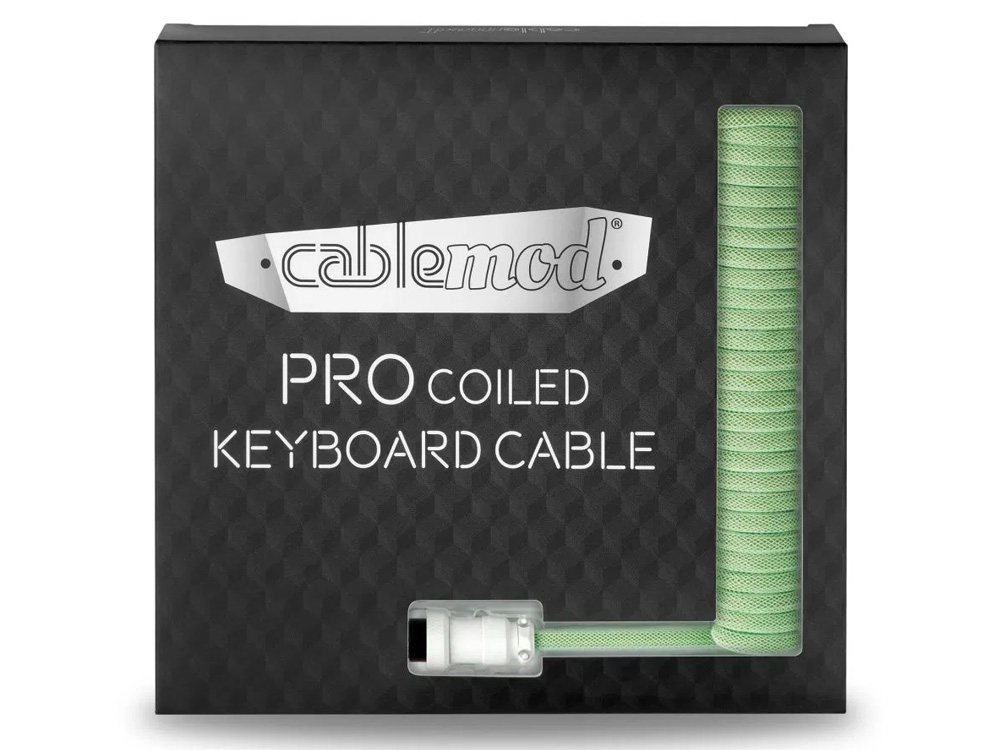 CableMod Pro 150cm USB-A to USB Type-C Coiled Keyboard Cable - Lime Sorbet [CM-PKCA-CWAW ...