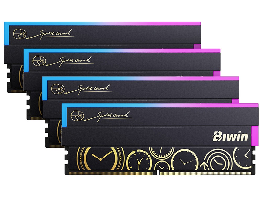 Biwin DW100 Black Opal OC LAB 192GB (4 x 48GB) DDR5 6000MT/s CL28 EXPO Desktop RAM - Gold ...