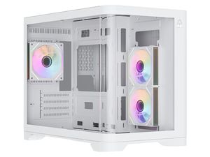 Karuza TM412 Curved Glass Micro-ATX Case - White [STC-TM412B white]