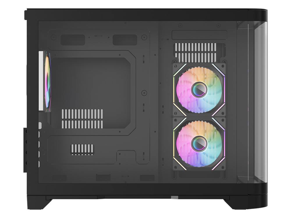 Karuza TM412 Curved Glass Micro-ATX Case - Black [STC-TM412B black]