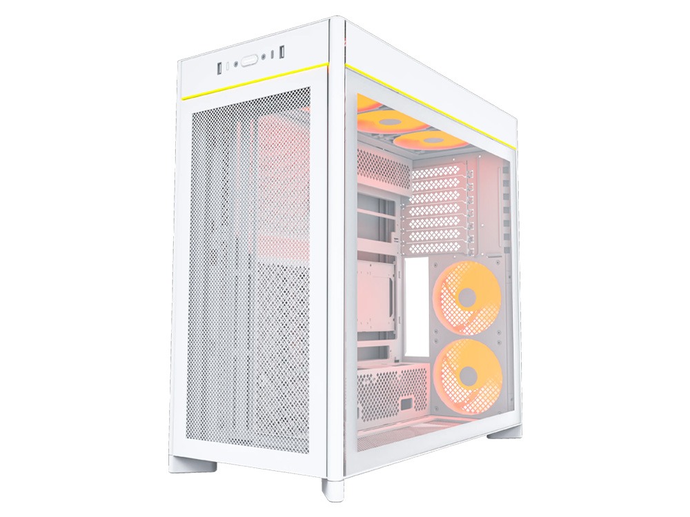 Montech HS01 Pro Reversible Layout Mid-Tower Case - White [HS01 PRO (W)]