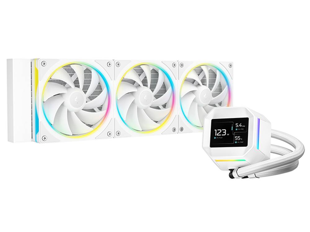 Deepcool LM360 360mm Compact 2.4" IPS Display Liquid CPU Cooler - White ...
