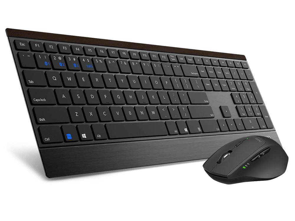 Rapoo 9500M Bluetooth and 2.4GHz Wireless Keyboard & Mouse Combo ...