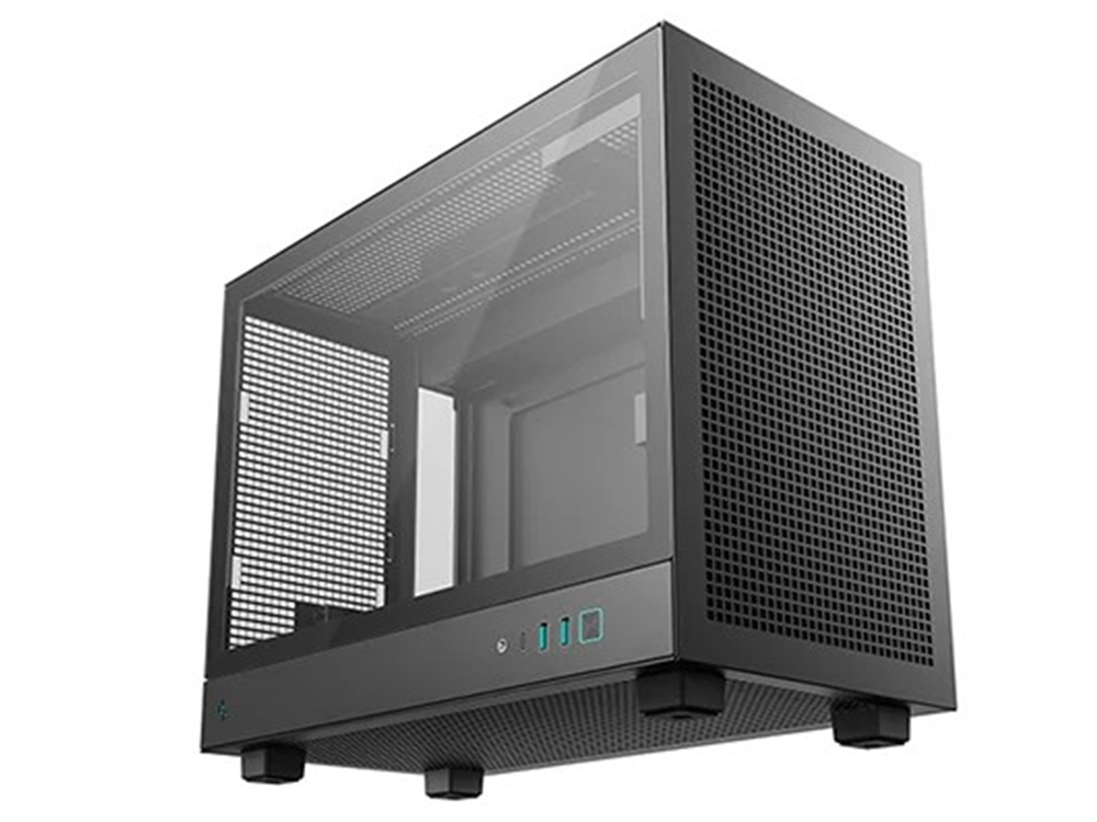 DeepCool CH160 PLUS Tempered Glass Side Panel Micro-ATX Case - Black [R ...