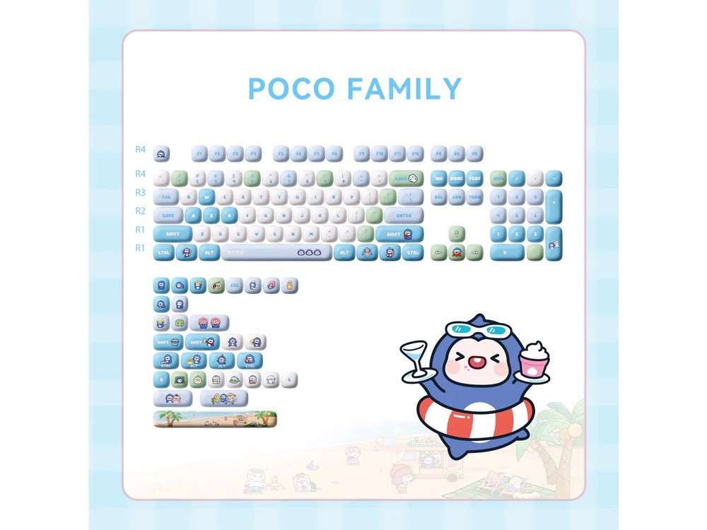 Akko Keycap Set - POCO Penguin Keycap Set (136-key) [6925758632904]