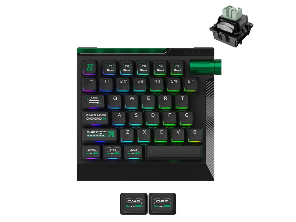 Keychron Lemokey L0 HE Ultra-Fast Lime Magnetic Switch One-Handed ...