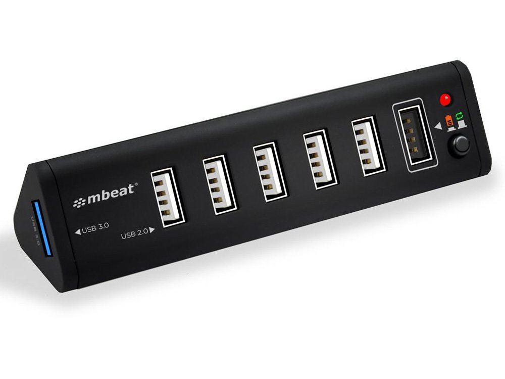 MBeat 7-Port USB 3.0 & USB 2.0 Hub with 2.1A Smart Charging Function ...