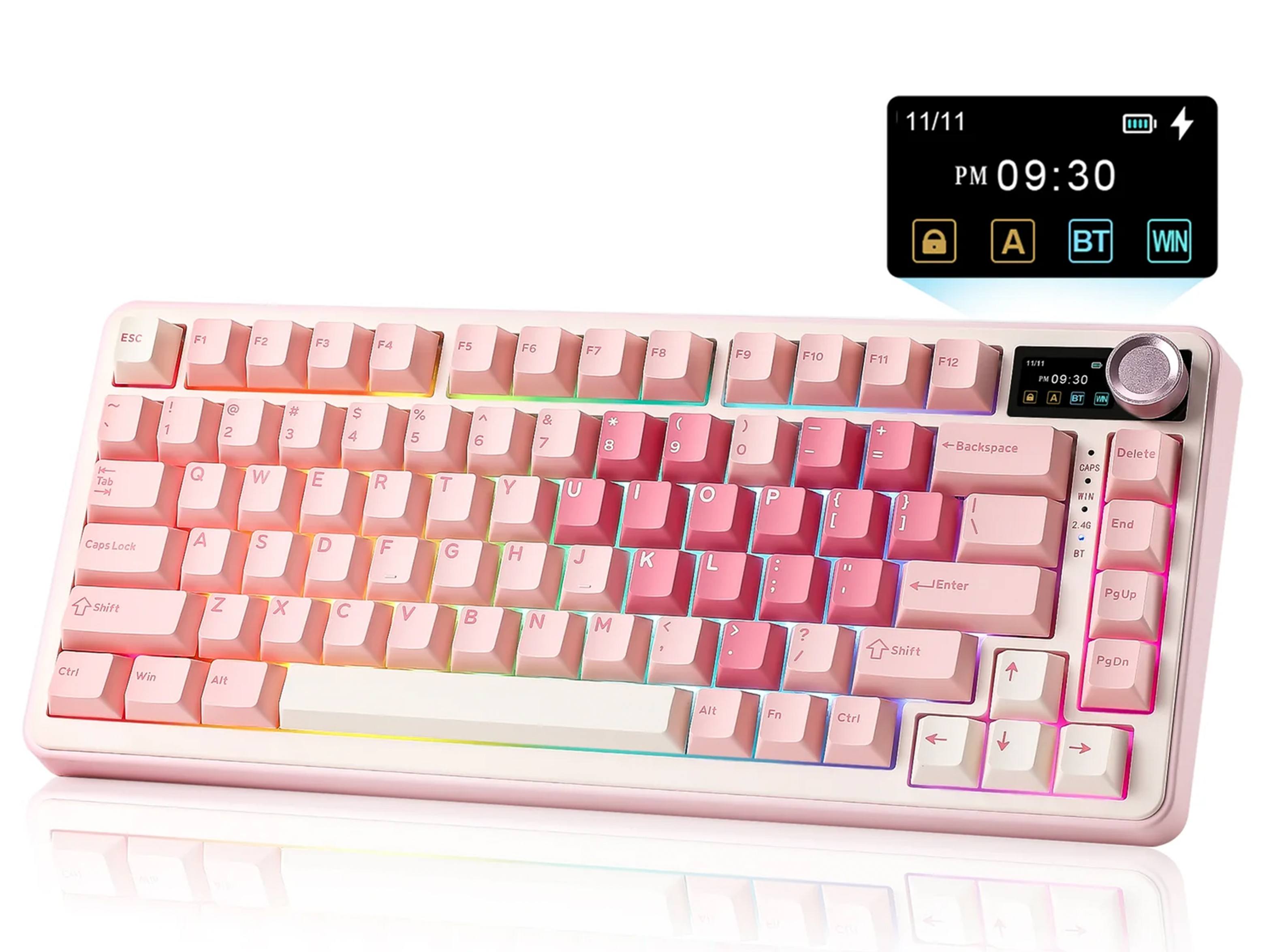 YUNZII B75 PRO MAX Candy Linear Switch Mechanical Keyboard - Pink Heart ...